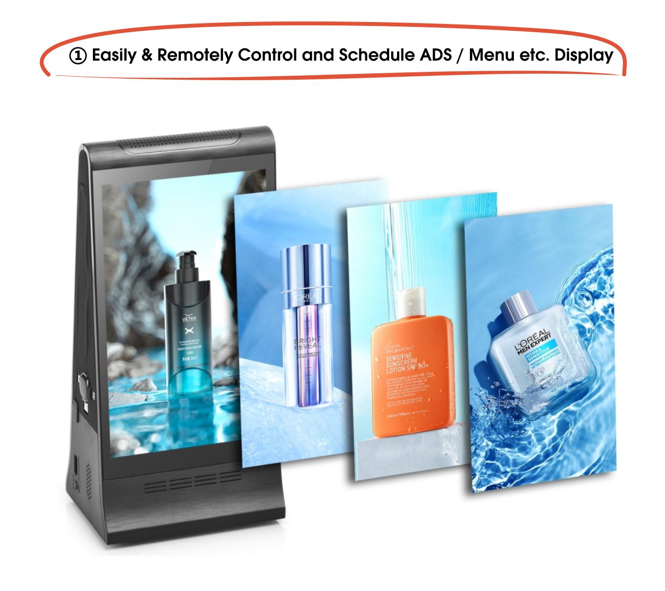 FYD-868 Plus X WiFi Digital Restaurant Table Top Advertising Display ...